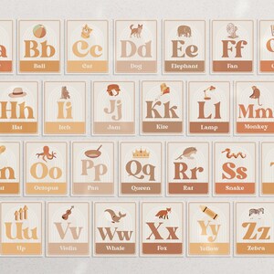 Alphabet Classroom Editable Posters Letter Printables Boho - Etsy