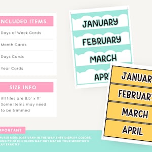 Classroom Flip Calendar Display, Bright Pastel Classroom Decor ...