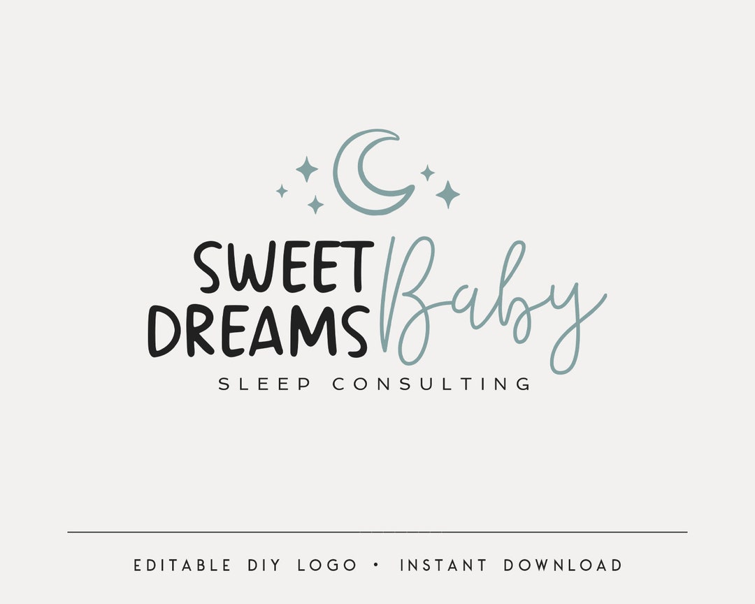 Editable Logo Design DIY Sleep Consultant Logo Moon and - Etsy