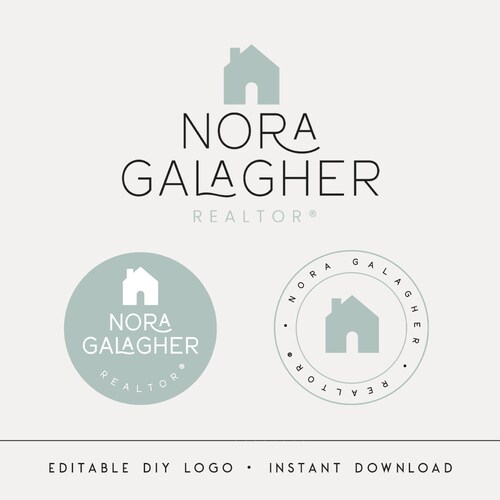 Editable Logo Designs DIY House Logo Circle Realtor Logo - Etsy
