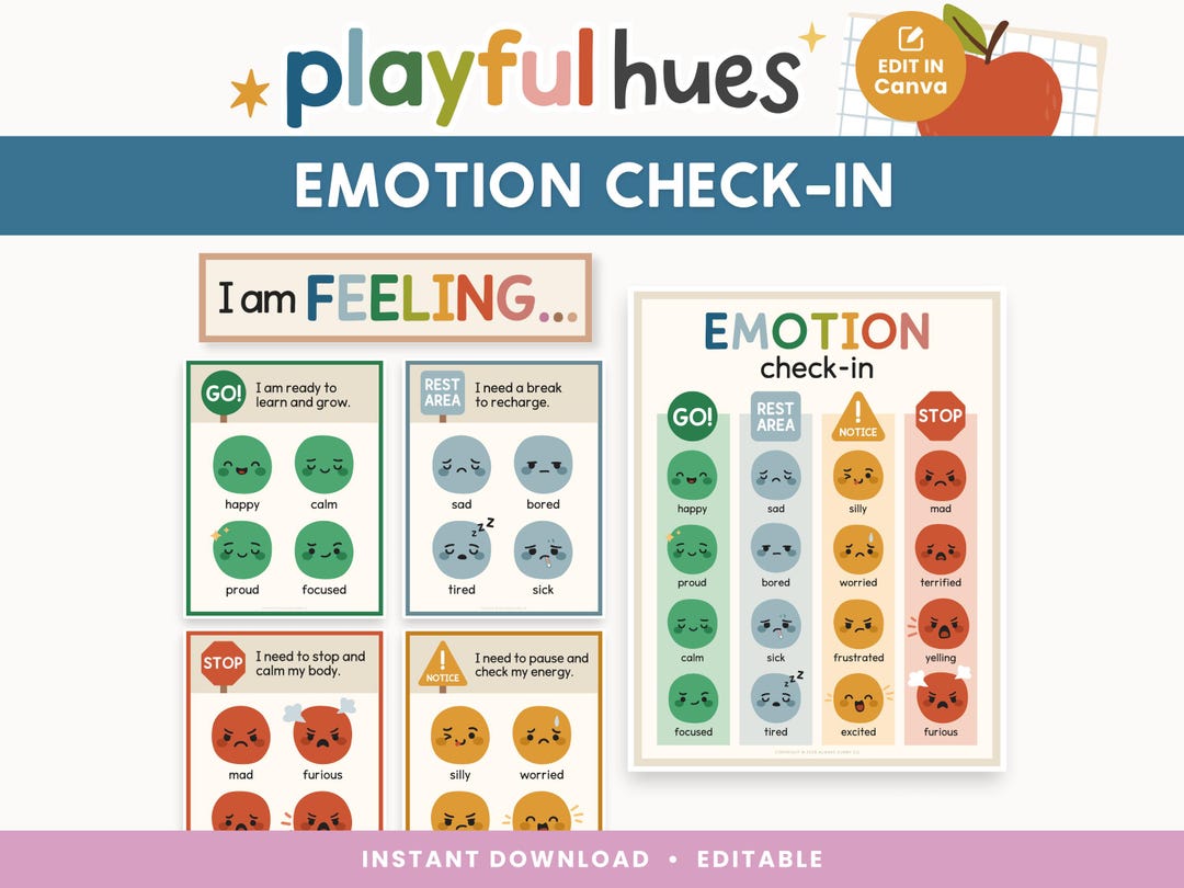 Editable Emotion Check-in Posters | Classroom SEL Tool | Emotional ...