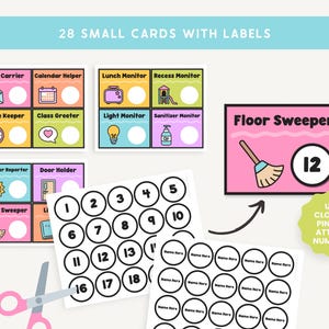 Editable Classroom Jobs Display | Kinder Brights Theme | Student Job ...