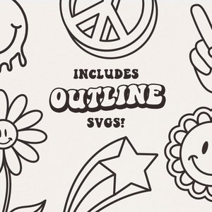 Groovy Retro Clip Art SVGS Pngs EPS AI Files Mellow Vibes - Etsy