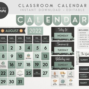 Classroom Calendar Display and Weather Station Editable - Etsy