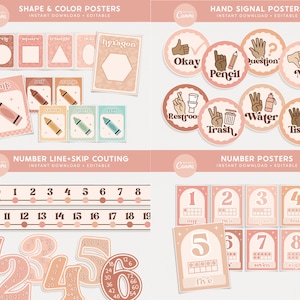 Editable Classroom Rosy Boho Complete Collection Printable Bundle ...
