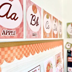 Alphabet Classroom Editable Posters, Groovy Cursive Letter Templates ...