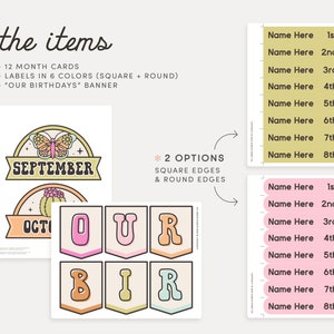 Classroom Birthday Printable Display, Editable in Canva, Bright Desert ...