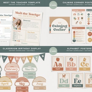 Editable Classroom Modern Boho Complete Collection Printable - Etsy