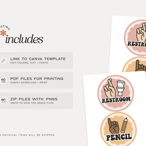 Classroom Hand Signals Poster Display, Editable in Canva, Retro Groovy ...