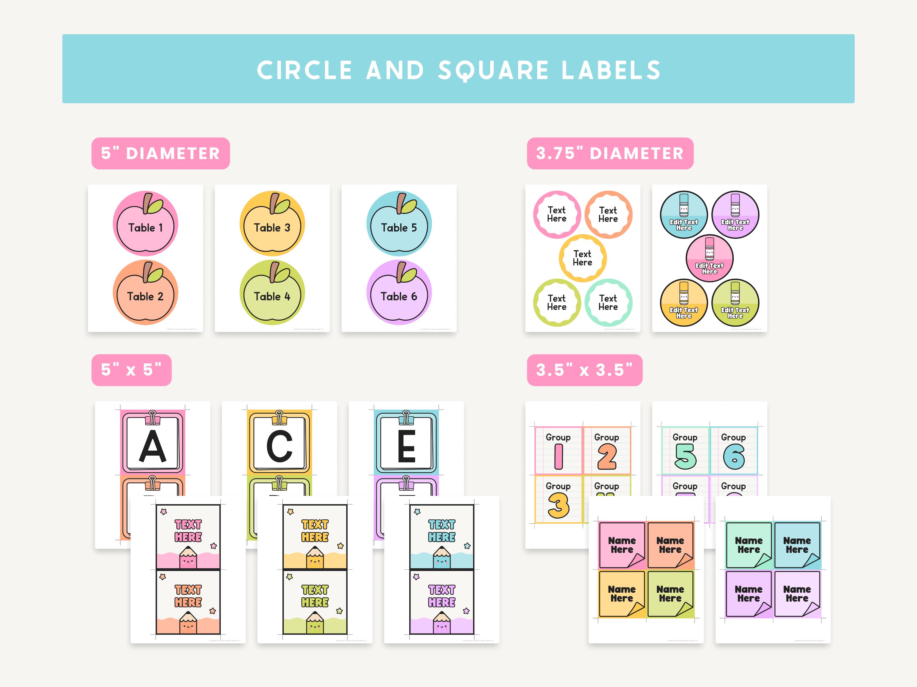 Classroom Labels Editable Templates, Bright Pastels Classroom ...