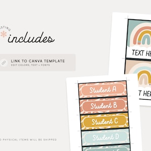 Classroom Labels Editable Templates, Pastel Rainbow Classroom ...