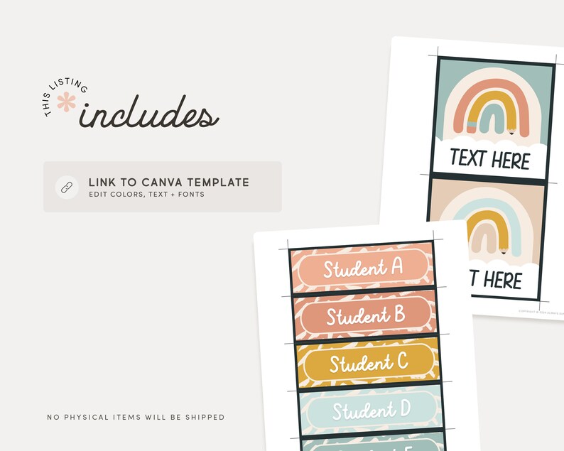 Classroom Labels Editable Templates, Pastel Rainbow Classroom ...