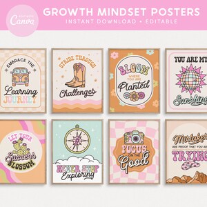 Growth Mindset Editable Classroom Printable Posters, Desert Bright ...