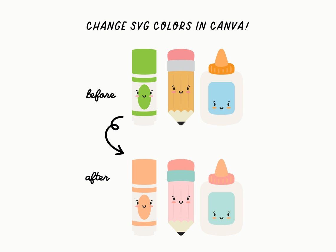 Playful School Supplies Clip Art Svgs, Pngs, EPS, AI Files, Pencil ...