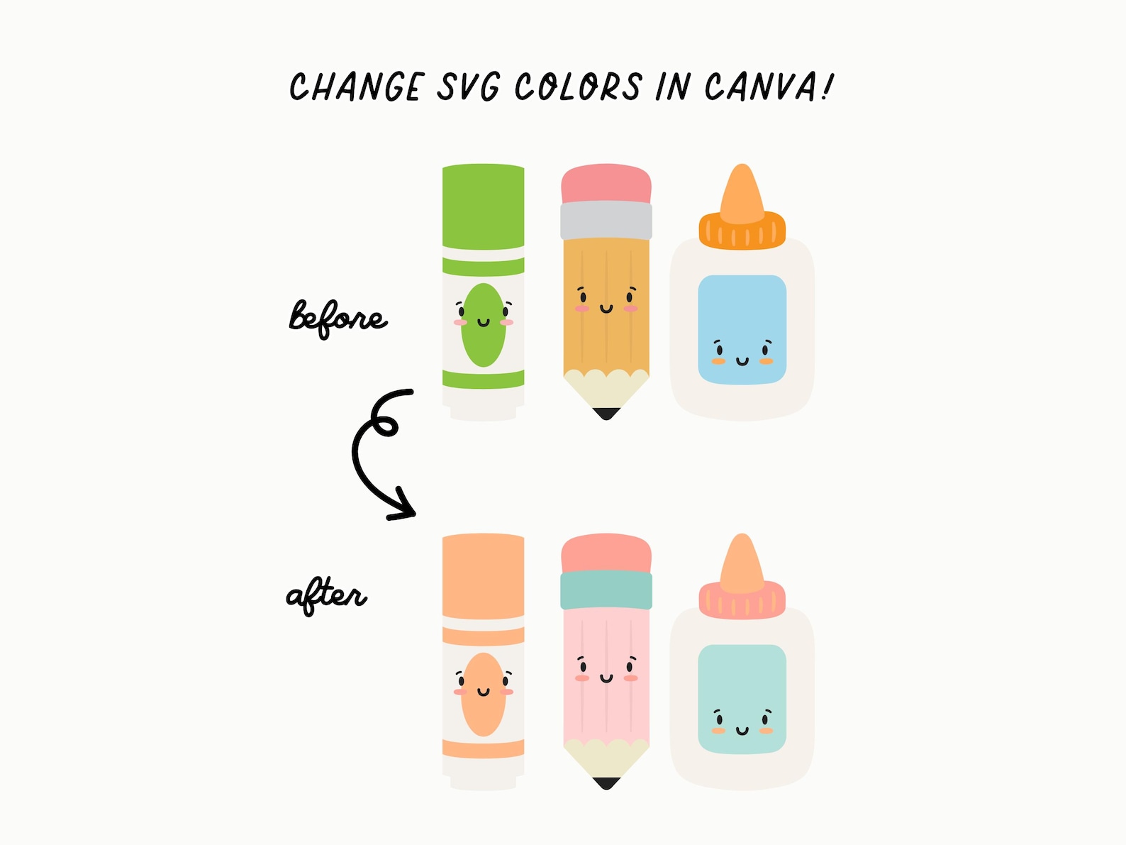 Playful School Supplies Clip Art Svgs, Pngs, EPS, AI Files, Pencil ...