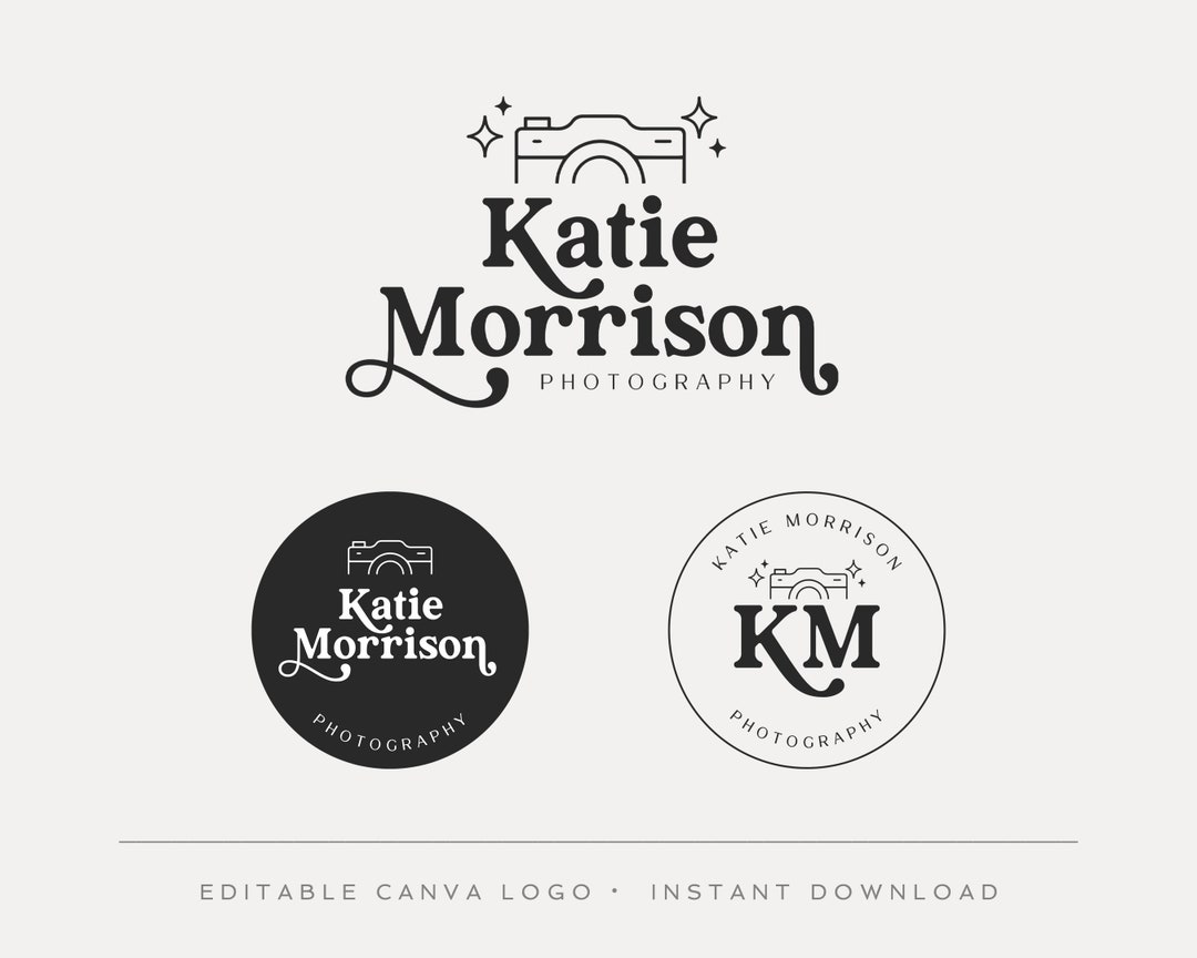 Editable Logo Design, DIY Canva Modern Boho Logo, Elegant Logo, Camera ...