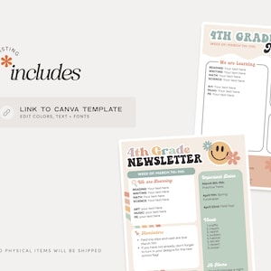 Classroom Newsletter Editable Templates Back to School Boho - Etsy
