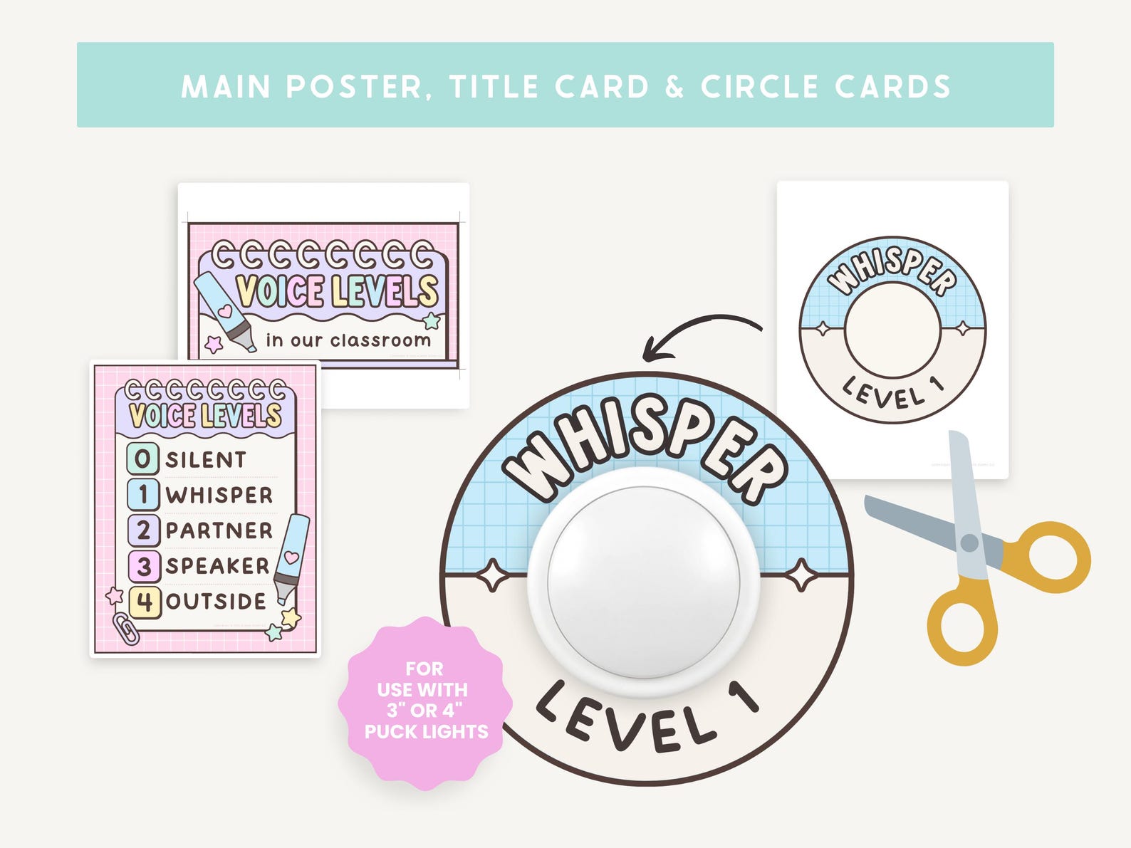 Voice Level Chart Classroom Printable Display, Editable in Canva ...
