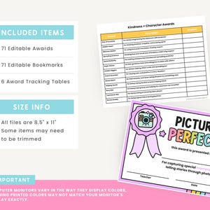 Editable Classroom End of Year Awards & Matching Bookmarks | Student ...