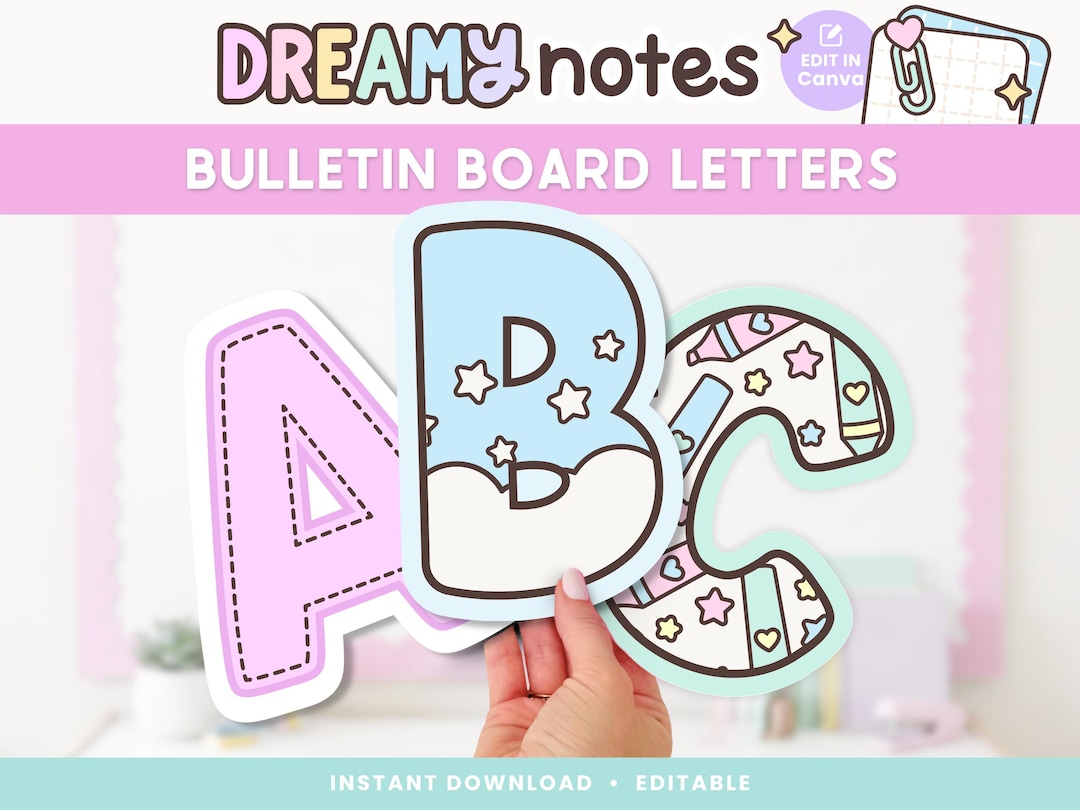 Editable Classroom Bulletin Board Letters | Colorful Pastel Alphabet ...