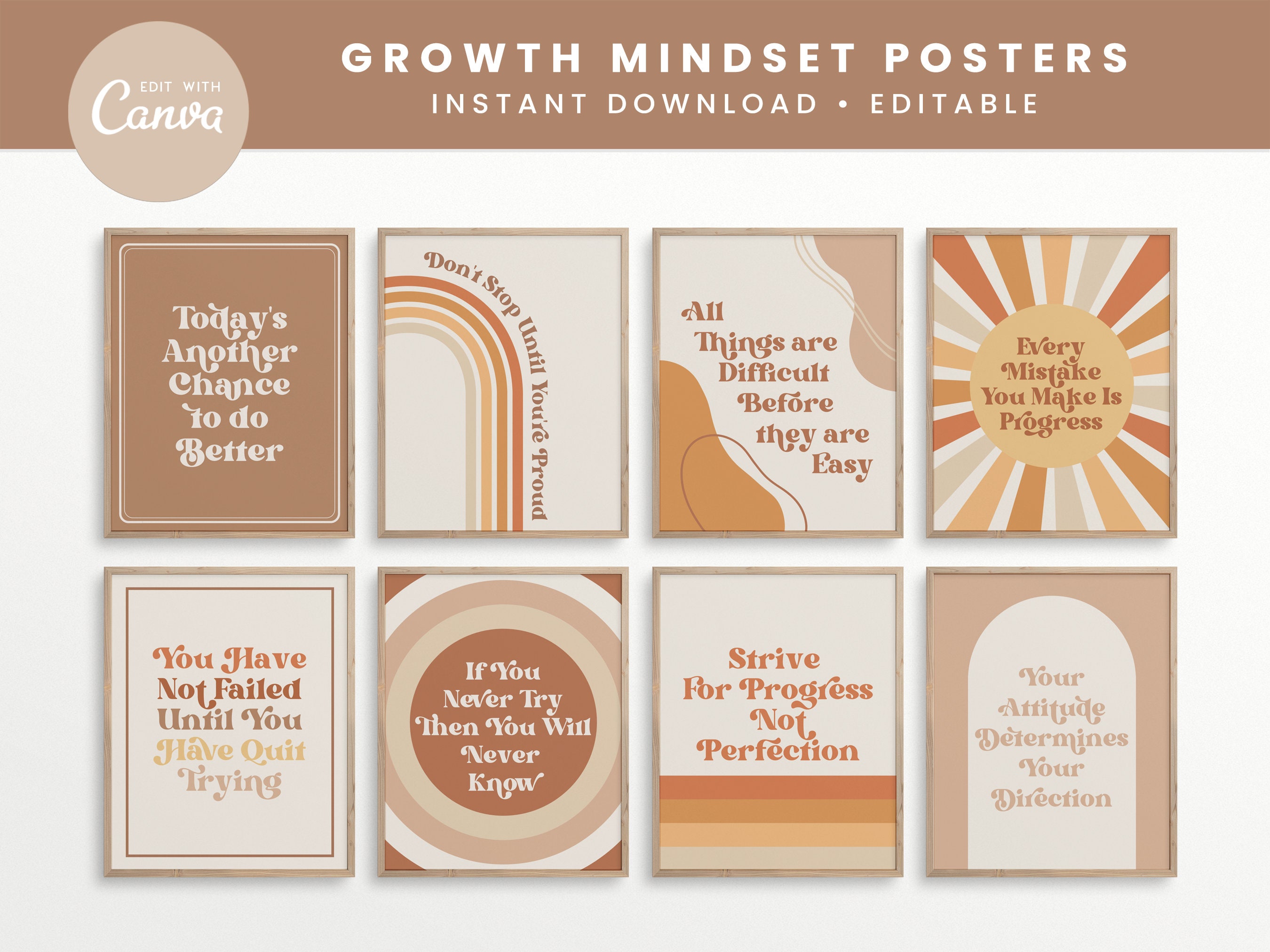 Growth Mindset Editable Classroom Printable Posters Classroom - Etsy