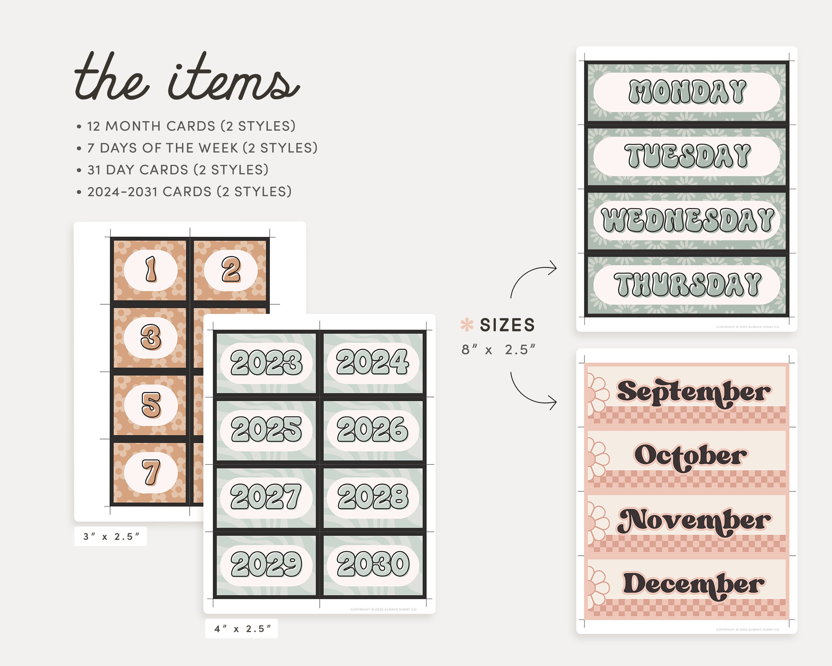 Classroom Flip Calendar Display, Pastel Retro Classroom Decor, Editable ...