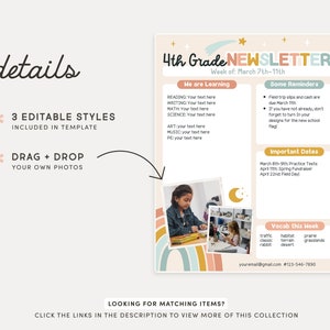Classroom Newsletter Editable Templates, Back to School, Boho Classroom ...