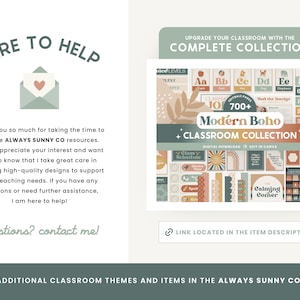 Classroom Birthday Printable Display, Editable in Canva, Boho Modern ...