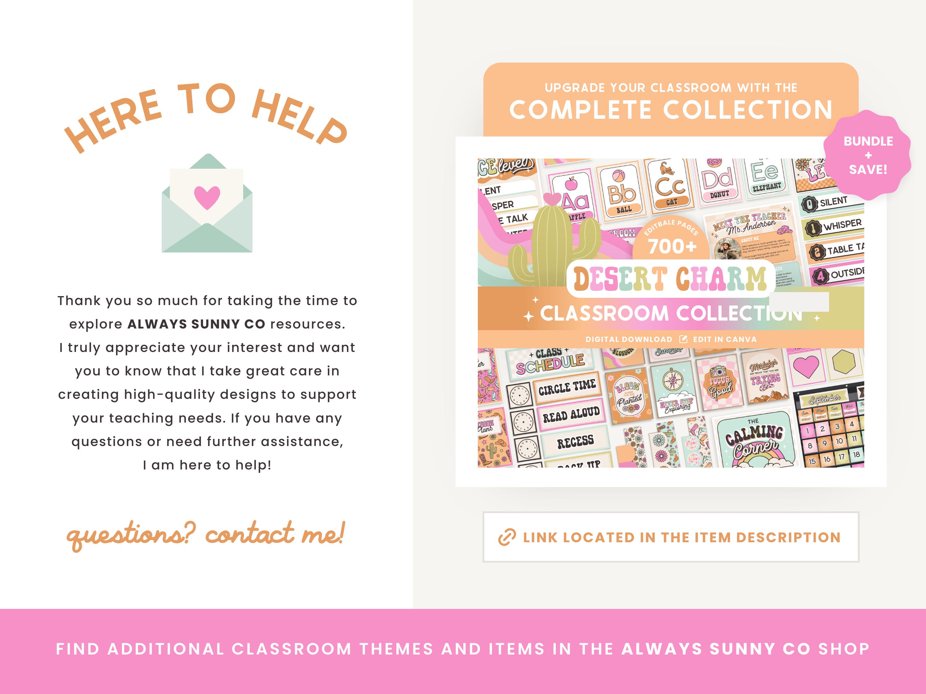 Classroom Bulletin Board Letters, Editable in Canva, Bright Desert ...