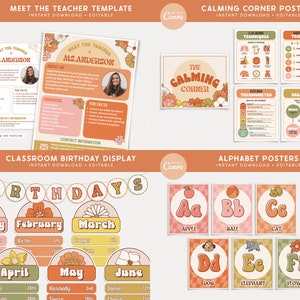 Editable Classroom Retro Sunshine Complete Collection Printable Bundle ...