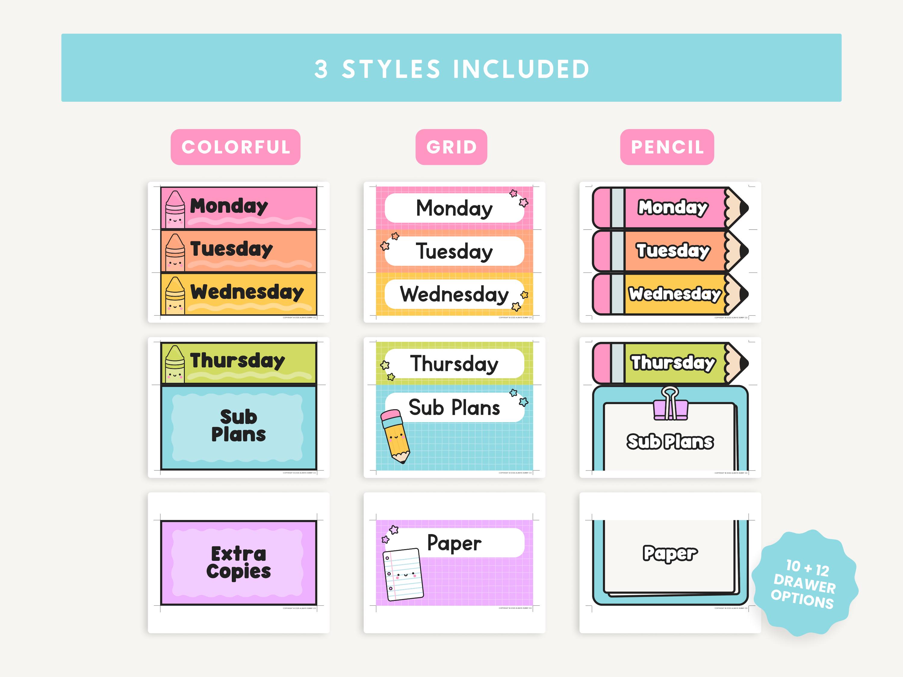 Classroom Rolling Trolley Cart Labels, Editable Teacher Drawer Filing ...