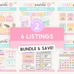 Editable Classroom Display Printable Bundle, Bright Pastels Alphabet ...