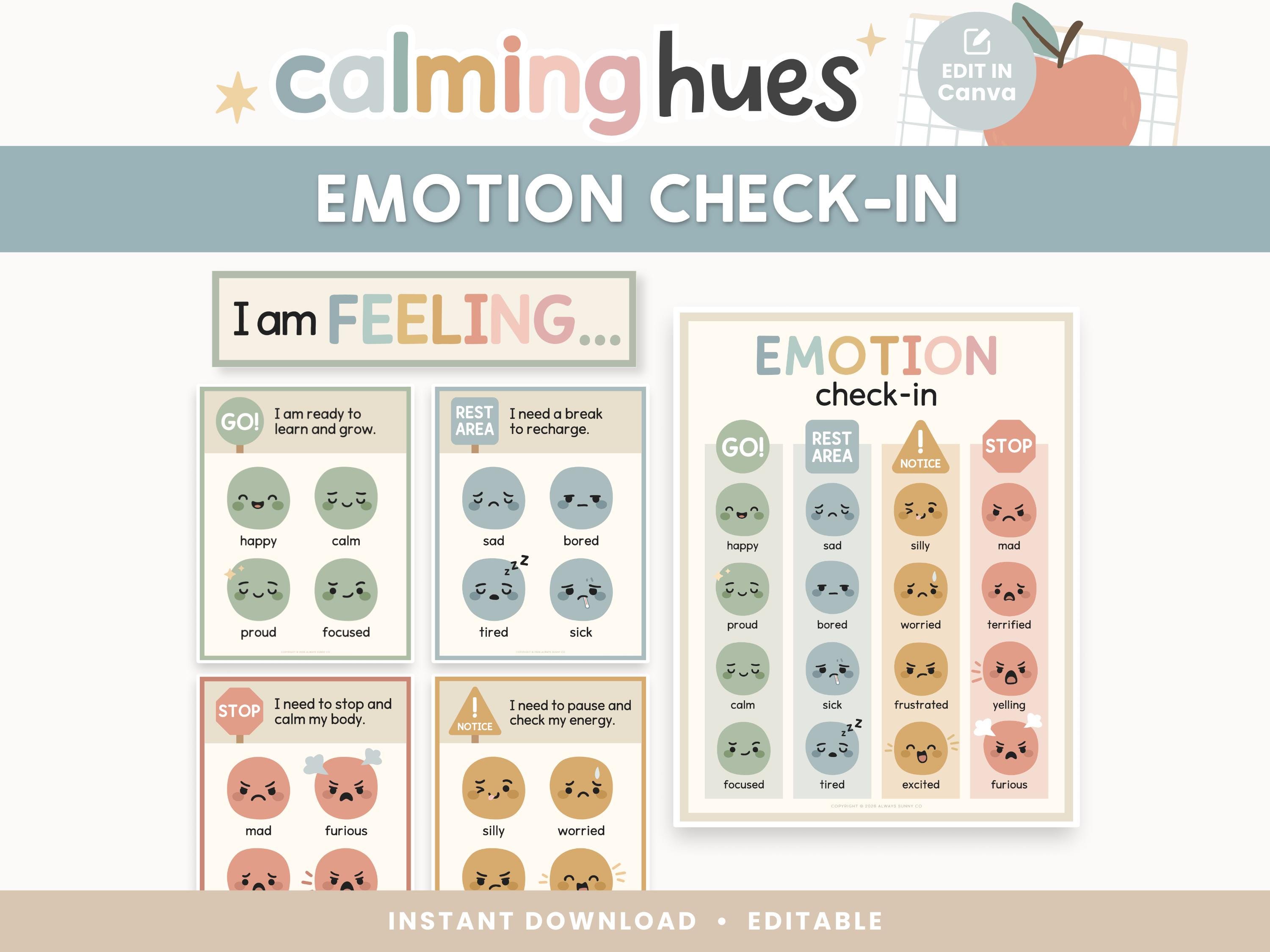 Editable Emotion Check-in Posters | Classroom SEL Tool | Emotional ...