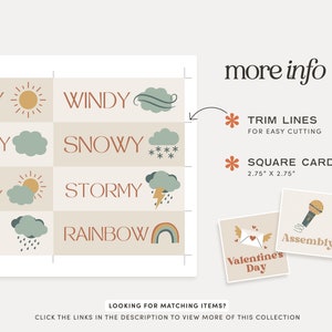 Classroom Calendar Display and Weather Station, Printable Modern Boho ...