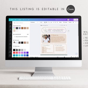 Meet the Teacher Classroom Printable Template, Teacher Introduction ...