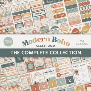 Editable Classroom Modern Boho Complete Collection Printable Bundle ...
