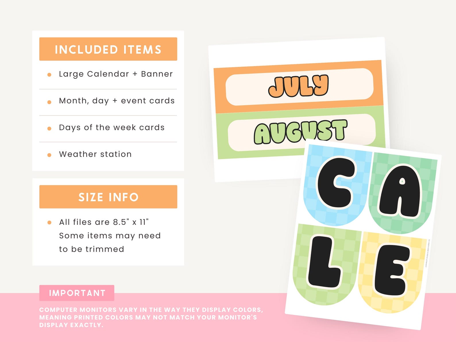 Retro Sunshine Editable Classroom Calendar | Canva Template | Bulletin ...