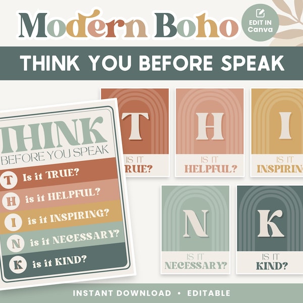 Think Before You Speak Poster - Etsy