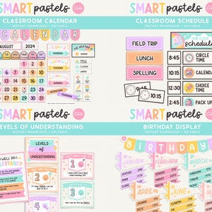 Editable Classroom Smart Pastels Complete Collection Printable Bundle ...