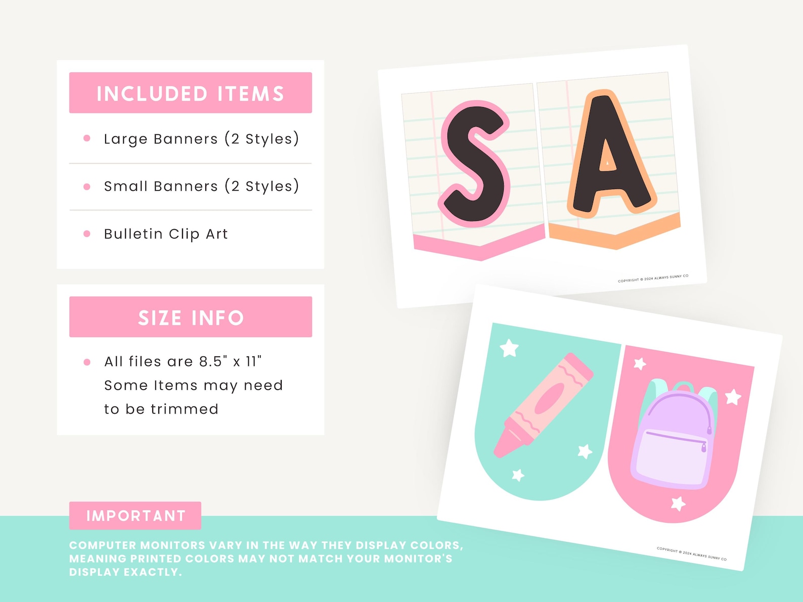 Classroom Bulletin Board Letters, Editable in Canva, Bright Pastels ...