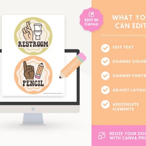 Classroom Hand Signals Poster Display, Editable in Canva, Bright Desert ...