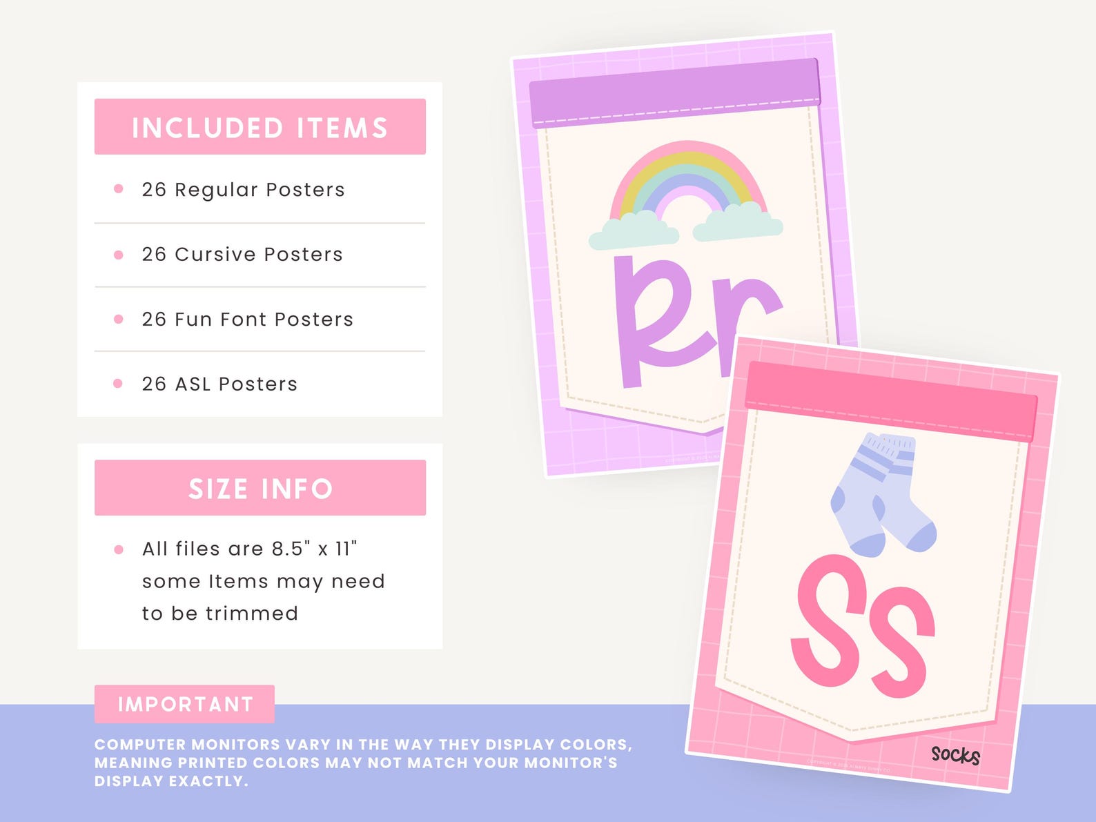 Alphabet Classroom Editable Posters, ASL Letter Templates, Cute Rainbow ...