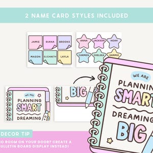 Editable Pastel Planner Classroom Door Decor | Cute Back to School ...