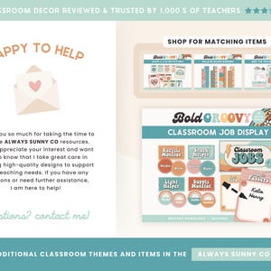 Classroom Affirmation Station Display, Groovy Retro Classroom Decor ...