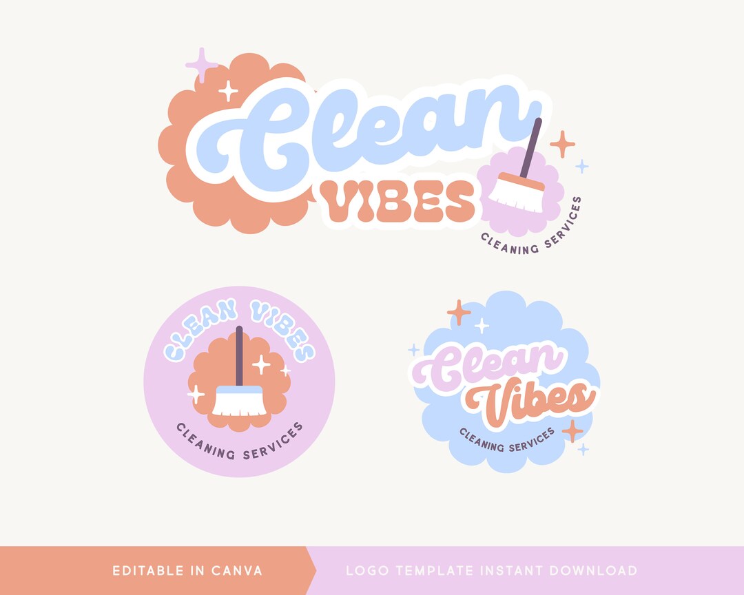 Editable Cleaning Logo Template, DIY Canva Cleaning Service Branding ...