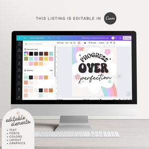 Growth Mindset Editable Classroom Printable Posters, Groovy Pastel ...