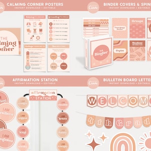 Editable Classroom Rosy Boho Complete Collection Printable Bundle ...