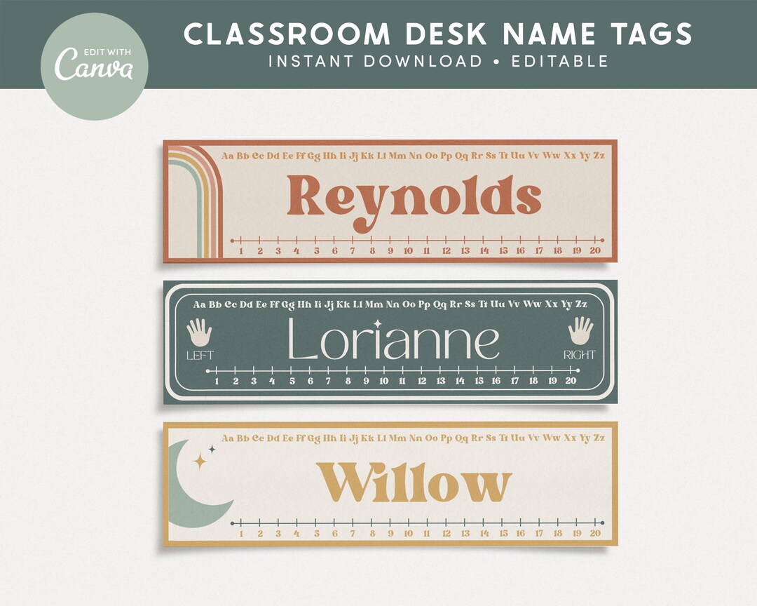 Student Desk Name Labels, Editable Classroom Printables, Student Name ...