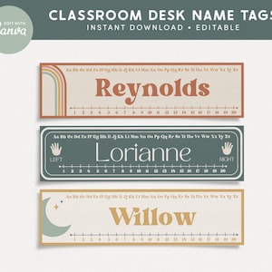 Student Desk Name Labels, Editable Classroom Printables, Student Name ...