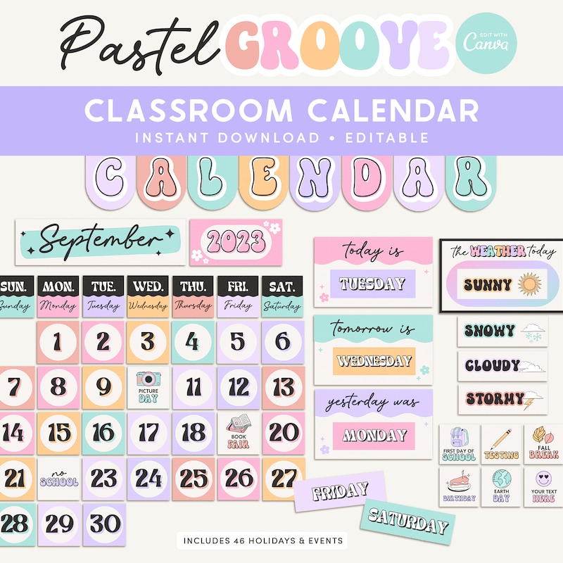 Retro Calendar - Etsy